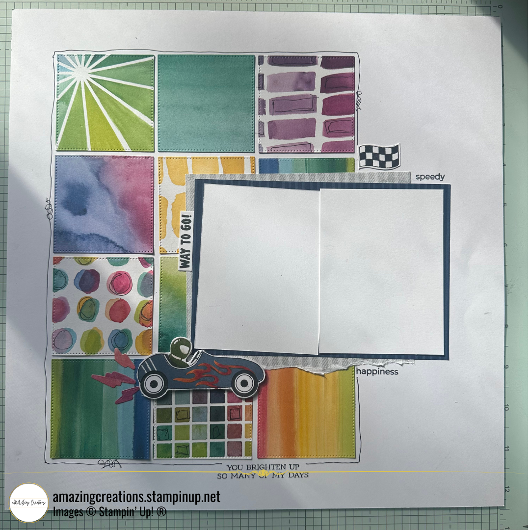 Full of Life and Speed: A Vibrant and Colourful Scrapbook Layout ...