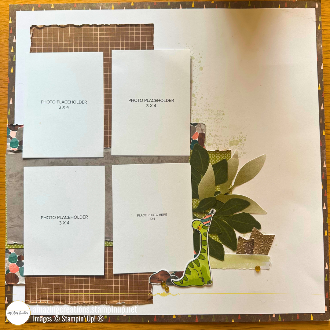 Create a ROARsome Birthday Scrapbook Layout with Stampin’ Up! Supplies ...